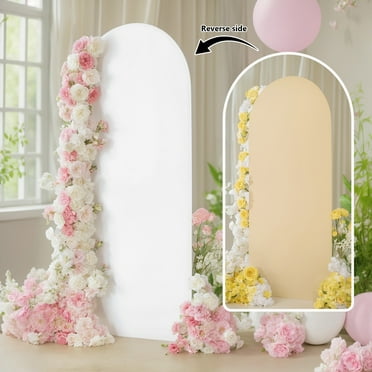 Set of 2 Metal Wedding Arch Backdrop Stand, 6.7x7.8ft Arch Backdrop ...