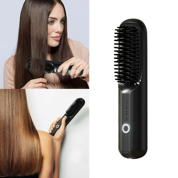 1PC Portable Straightener Brush Fast Heating Cordless Mini Hair Brushs ...