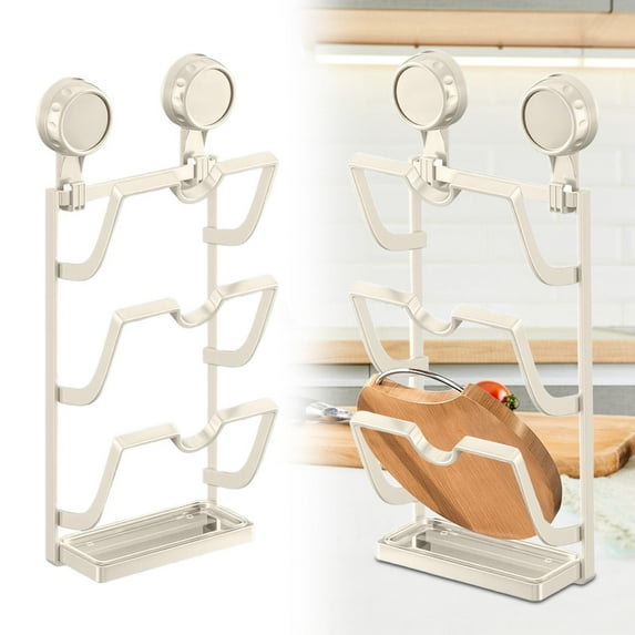 1PC Pot Organizer, Three Tier Rack, 3-Layer Space Saving Metal Holder ...