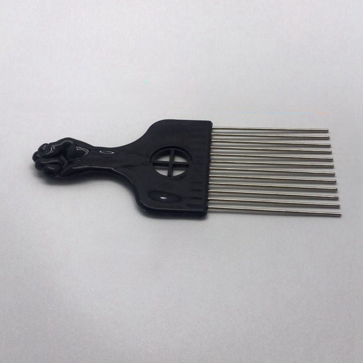 1PC Professional Salon Use Black Metal African Pick Comb Hair Combs ...