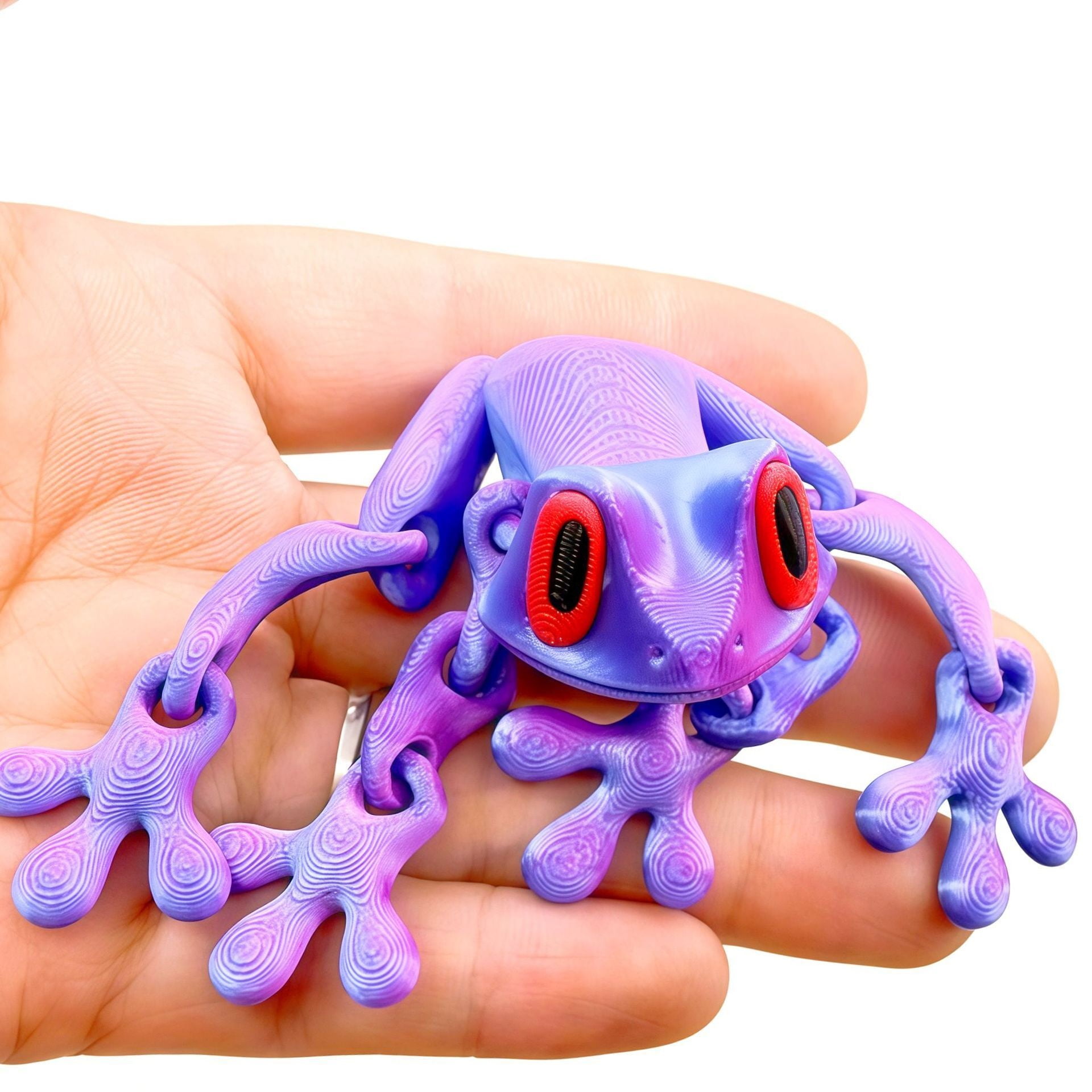 1PC Purple 12cm 3D printed frog joint movable ornament - Walmart.com