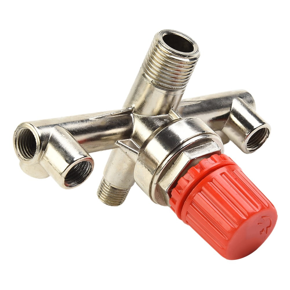 1PC Regulator Valve Double Outlet Tubes Air Compressor Switch Pressure ...