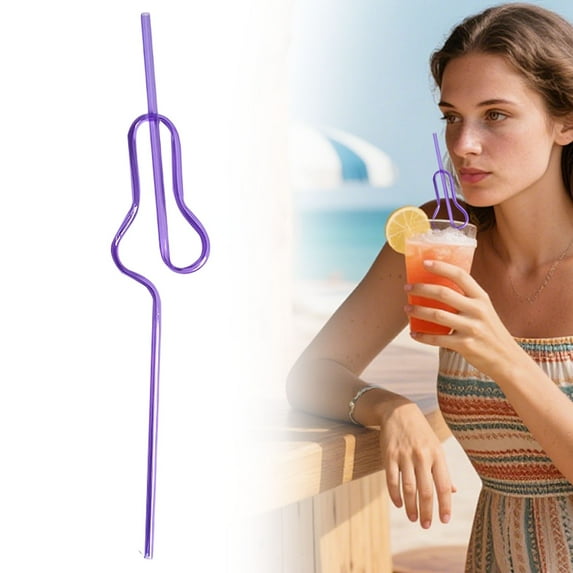 1PC Reusable Plastic Loop Curly Drinking Straws Party Decor Accessory ...