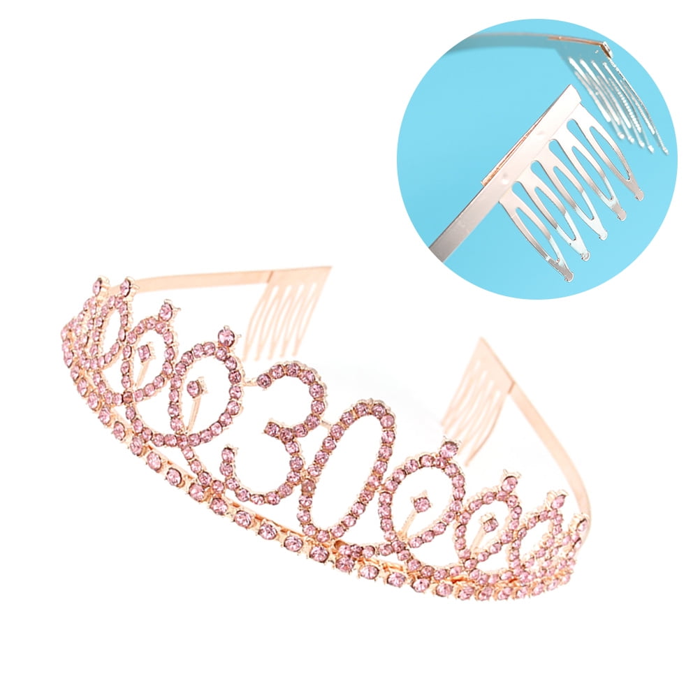 1PC Rhinestone Crown with Alloy Insertion Hair Comb Decorative Crown ...