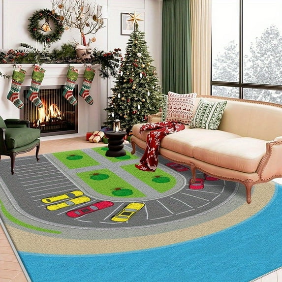 1PC Road Map Style Regional Carpet Local Carpet, Lightweight Washable ...