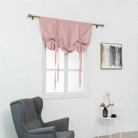 1PC Roman Curtain Beige Tie Up Curtains For Kids Room Small Windows ...