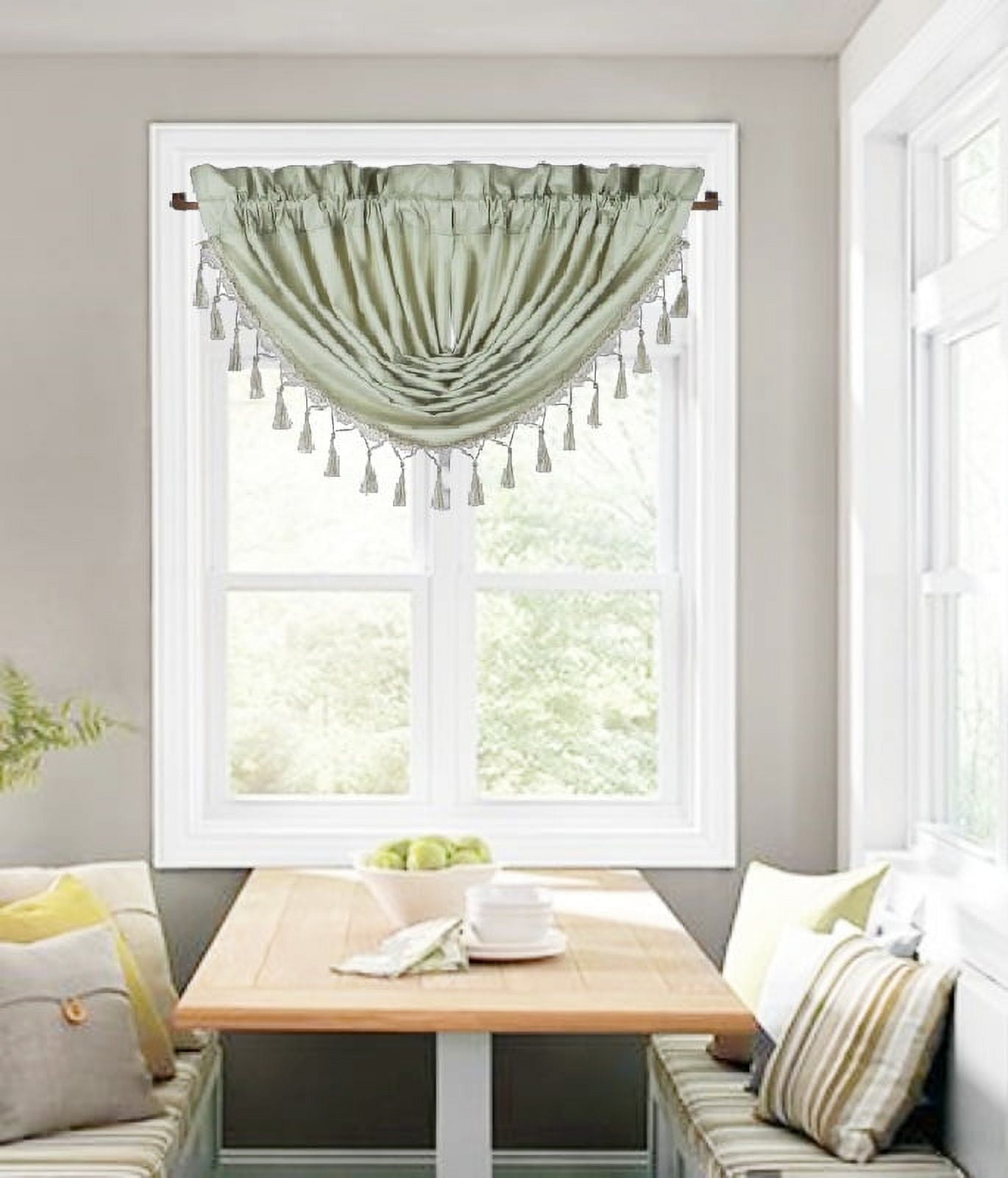 1PC SOLID FOAM LINED BLACKOUT PANEL HALF WINDOW CURTAIN OR VALANCE ...