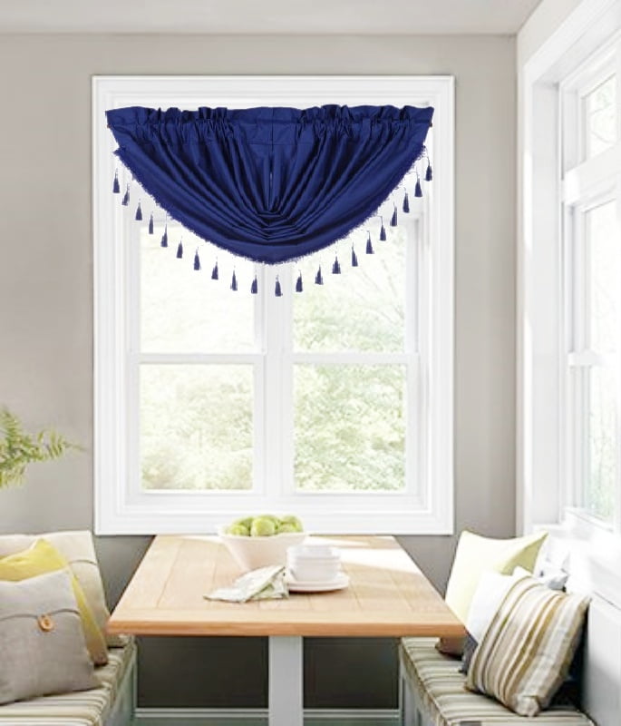 1PC SOLID FOAM LINED BLACKOUT VALANCE WATERFALL SWAG IN MANY COLORS ...