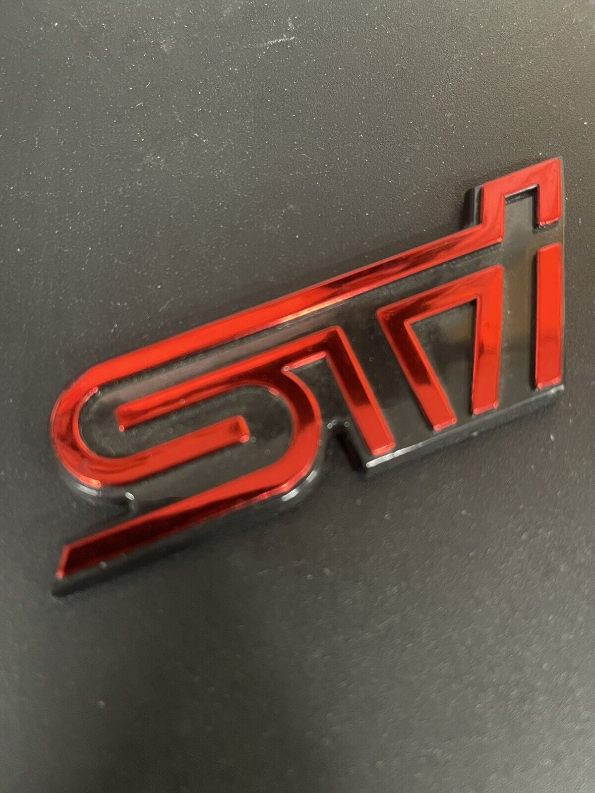 1PC STI Badge Rear Red STI Emblem Badge Exterior New For Subaru ...