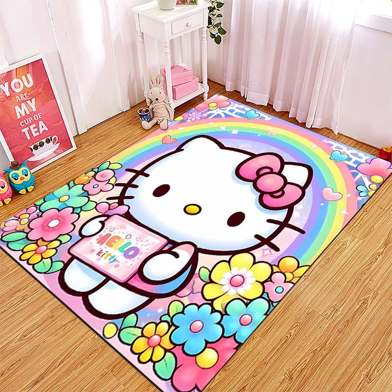1PC Sanrio Hello Kitty Print Cartoon Carpet Rug for Home Living Room ...