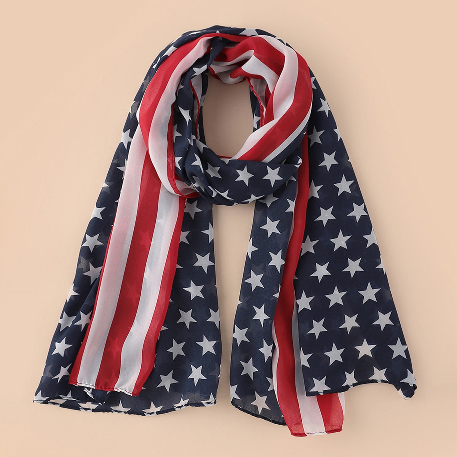 1PC Scarf Red Chiffon Independence Day 4th of July Independence Day ...