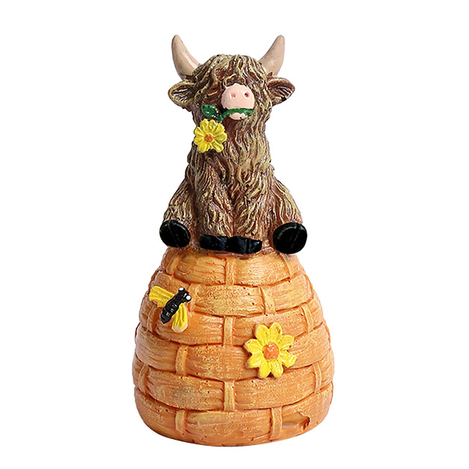 1PC Scottish Cow Figurine Lying Down Smooth Resin Material Suitable for ...