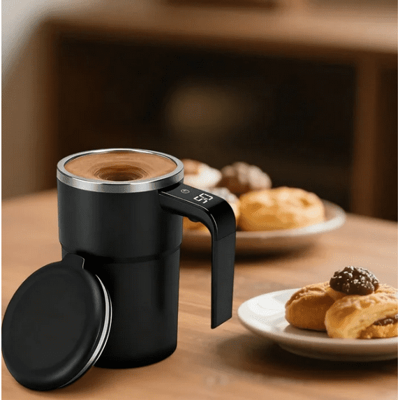 1PC Self-Stirring Mug with Temperature Display Automatic Magnetic ...