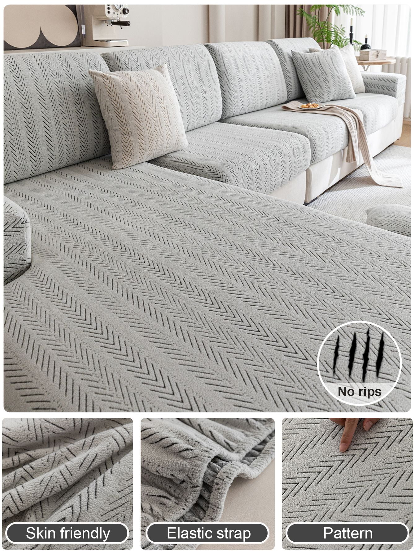 1PC Shake Fleece Patterned Sofa Hat with Elastic All Inclusive ...