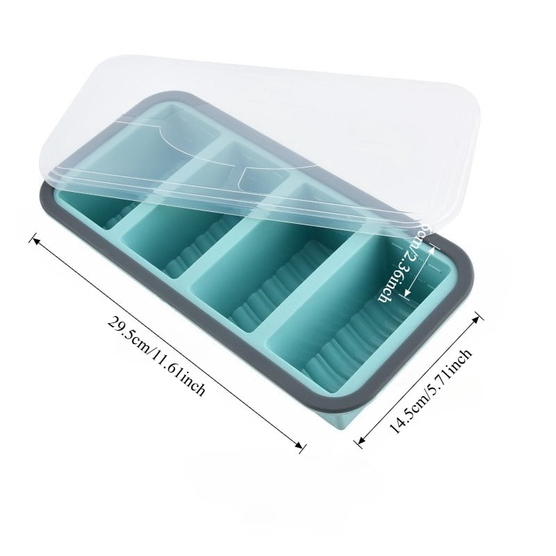 1PC Silicone Freezer Molds with Lids – Soup Cubes for Freezing Lasagna ...