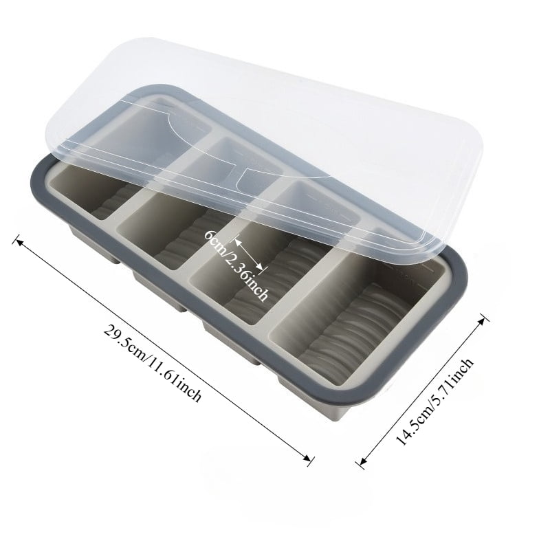 1PC Silicone Freezer Molds with Lids – Soup Cubes for Freezing Lasagna ...