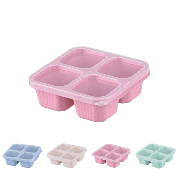 1PC Snack Containers, Divided Bento Lunch Snack Box with Transparent ...