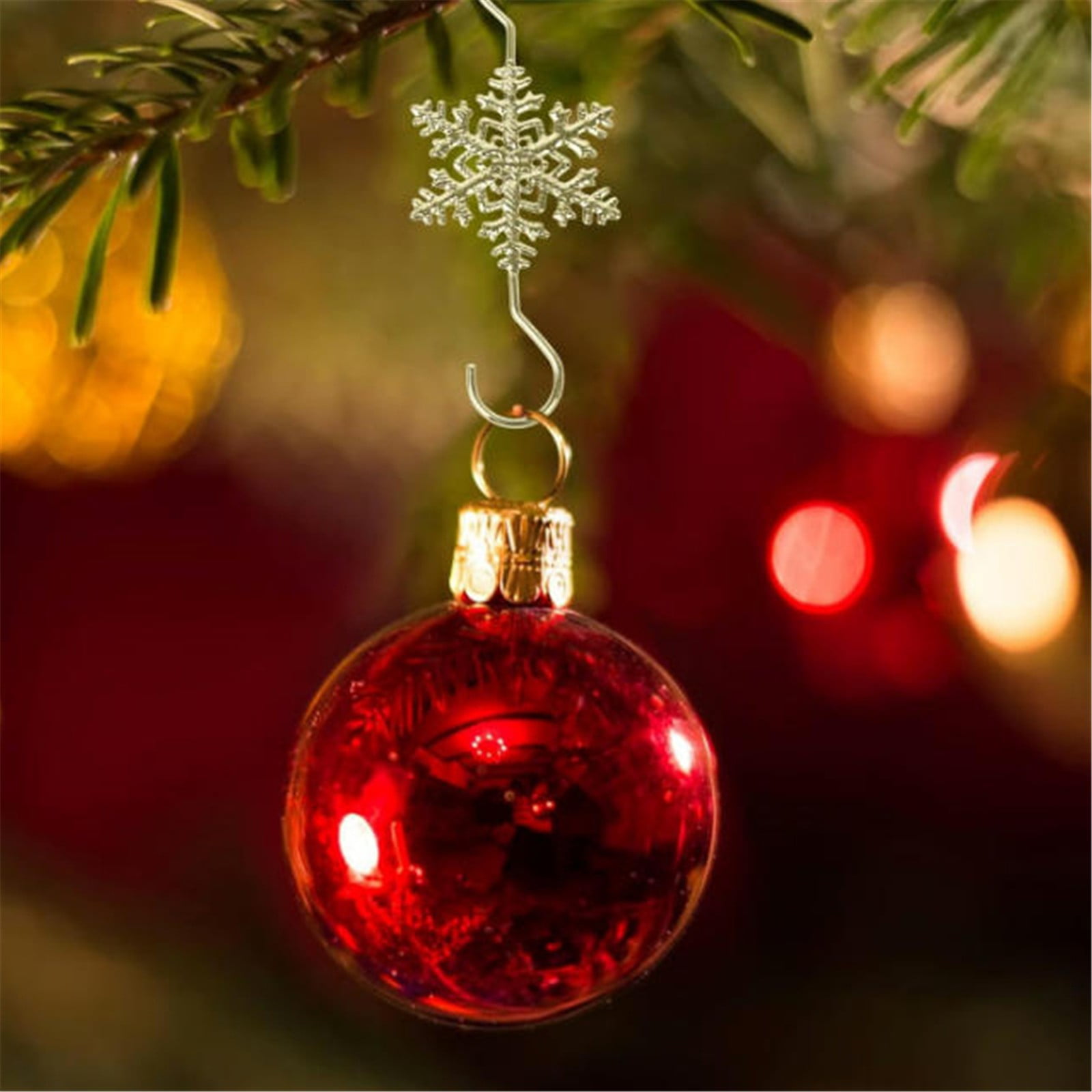 1PC Snowflake Christmas Ornament Hooks, Elegant Gold and Snowflake ...