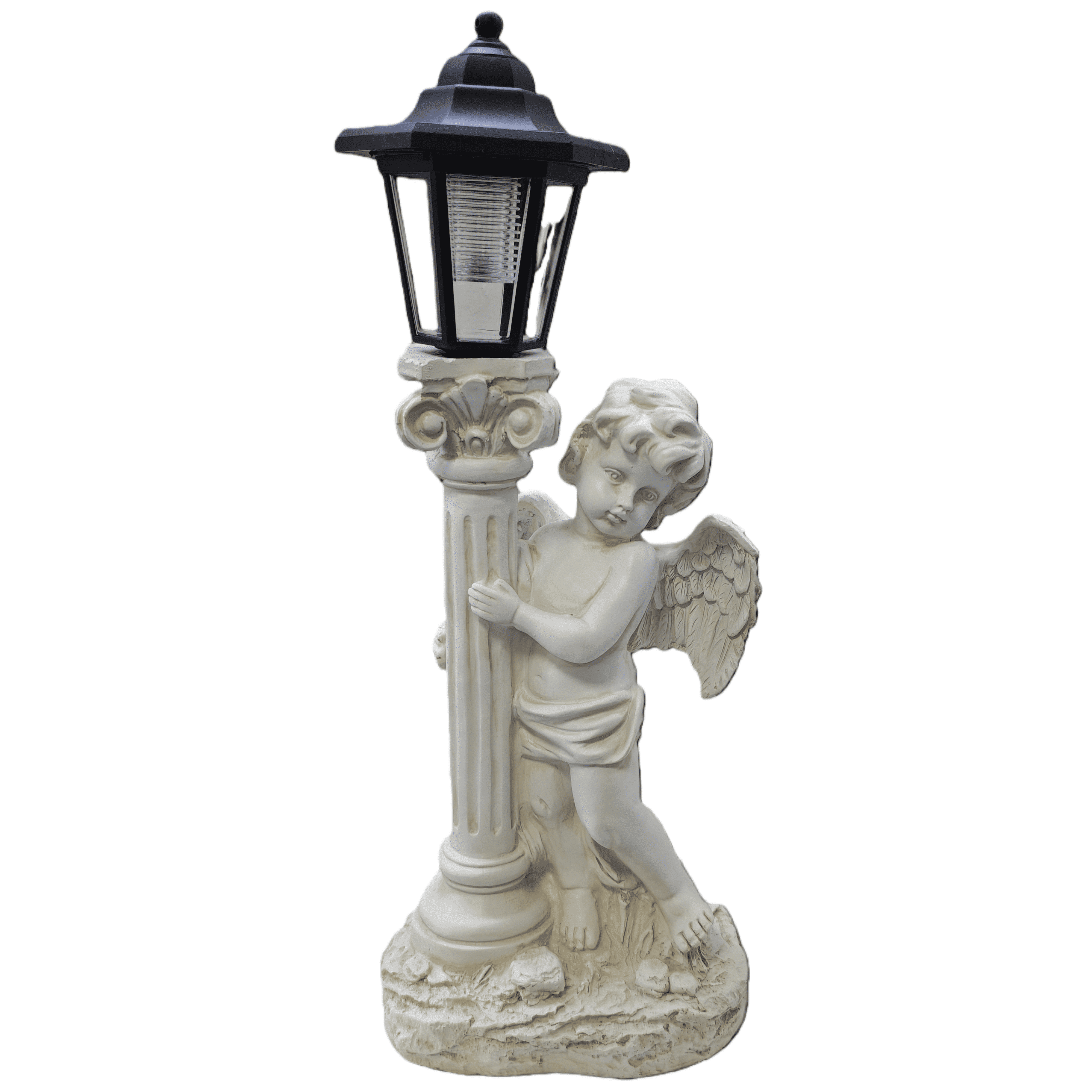 1PC Solar Powered Angel Sculpture, Roman Pillar Angel Garden Sculpture ...