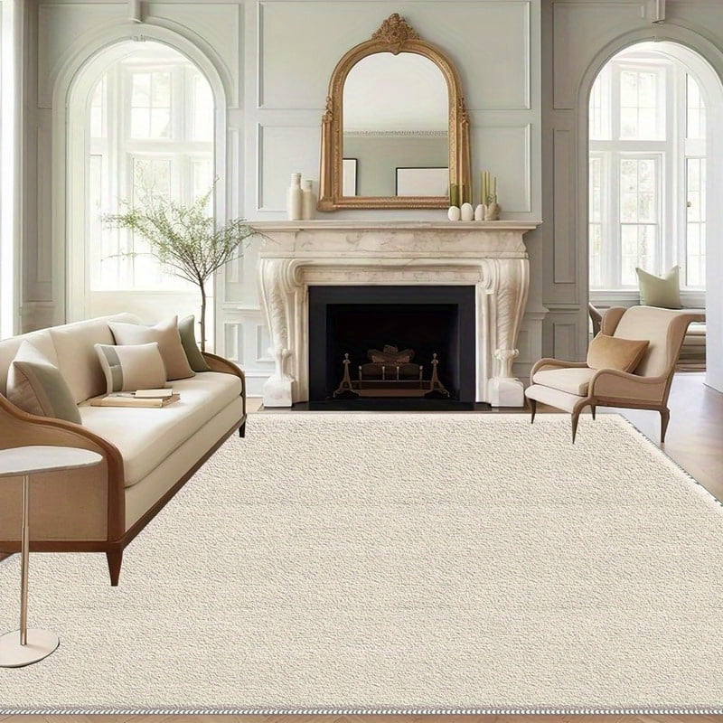 1PC Solid Color Area Rug Partial Carpet, Lightweight Washable Easy-to ...
