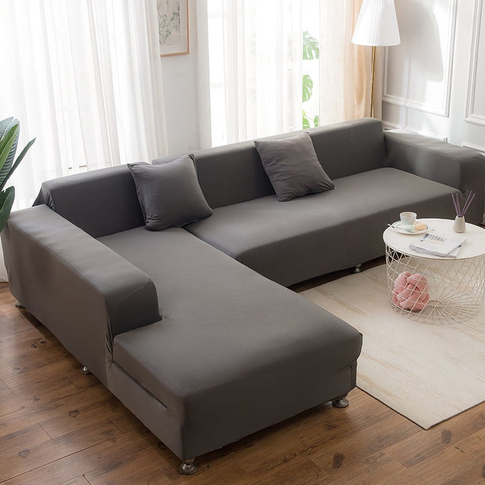 1PC Solid Color Sofa Covers for Living Room Elastic L Shaped Corner ...