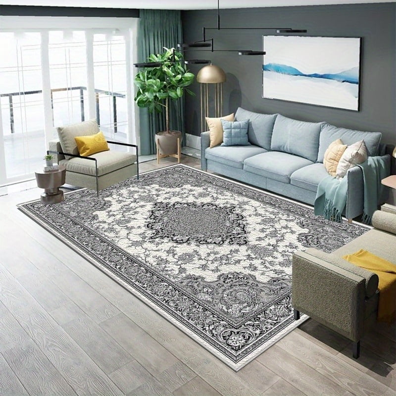 1PC Square Pattern Area Rug Local Carpet, Lightweight Washable Easy-to ...