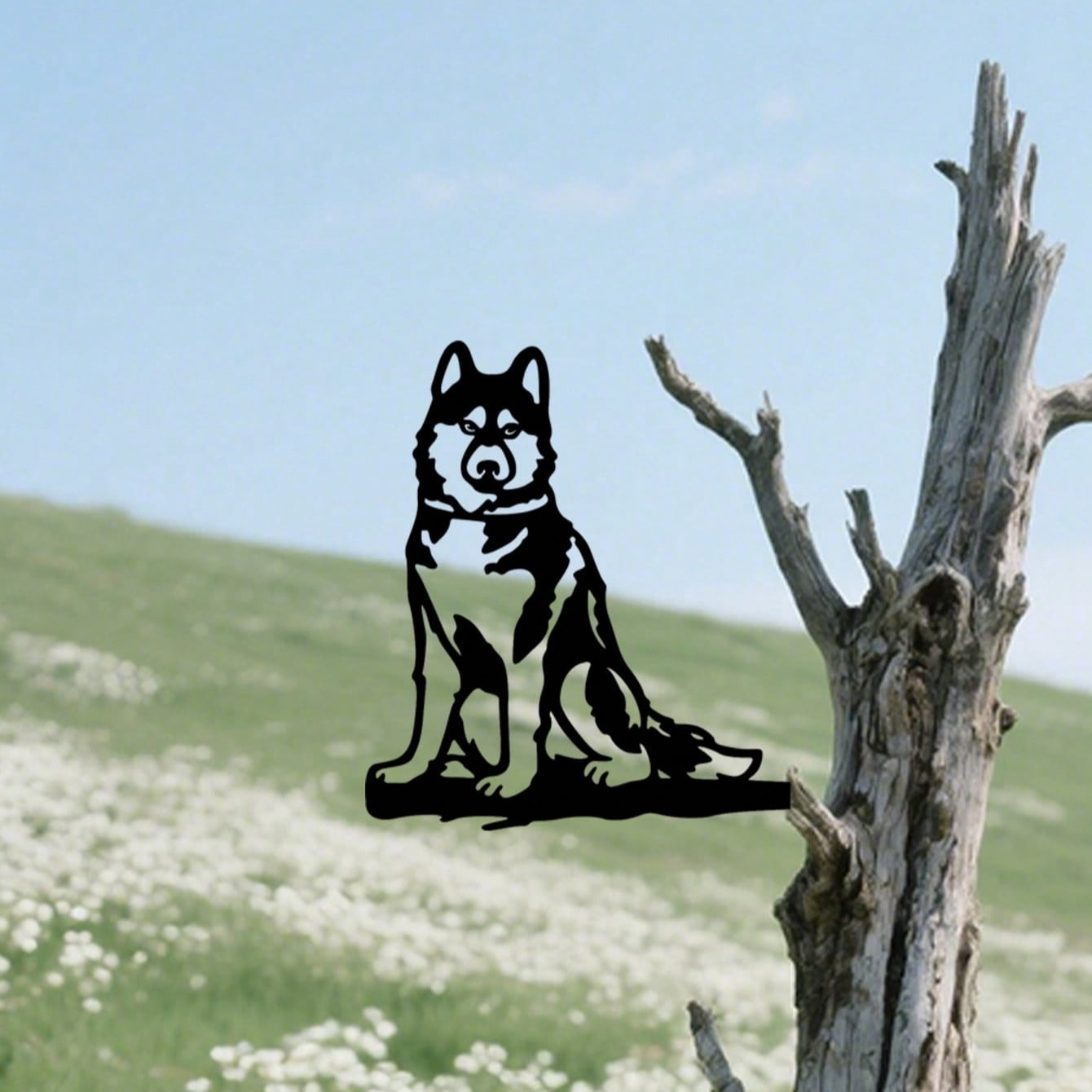 1PC Squatting Dog Garden Stakes, Outdoor Lawn Decor Statue - Cute ...
