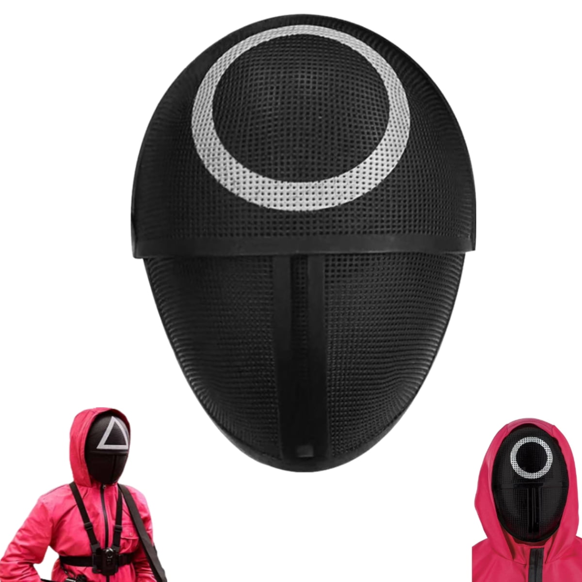 1PC Squid Game Mask Circle Full Face Masks Black - Walmart.com