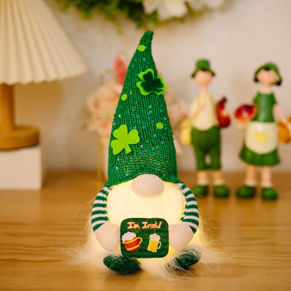 1PC St Patricks Day , LED Light Up Plush Doll Decoration, Handmade ...