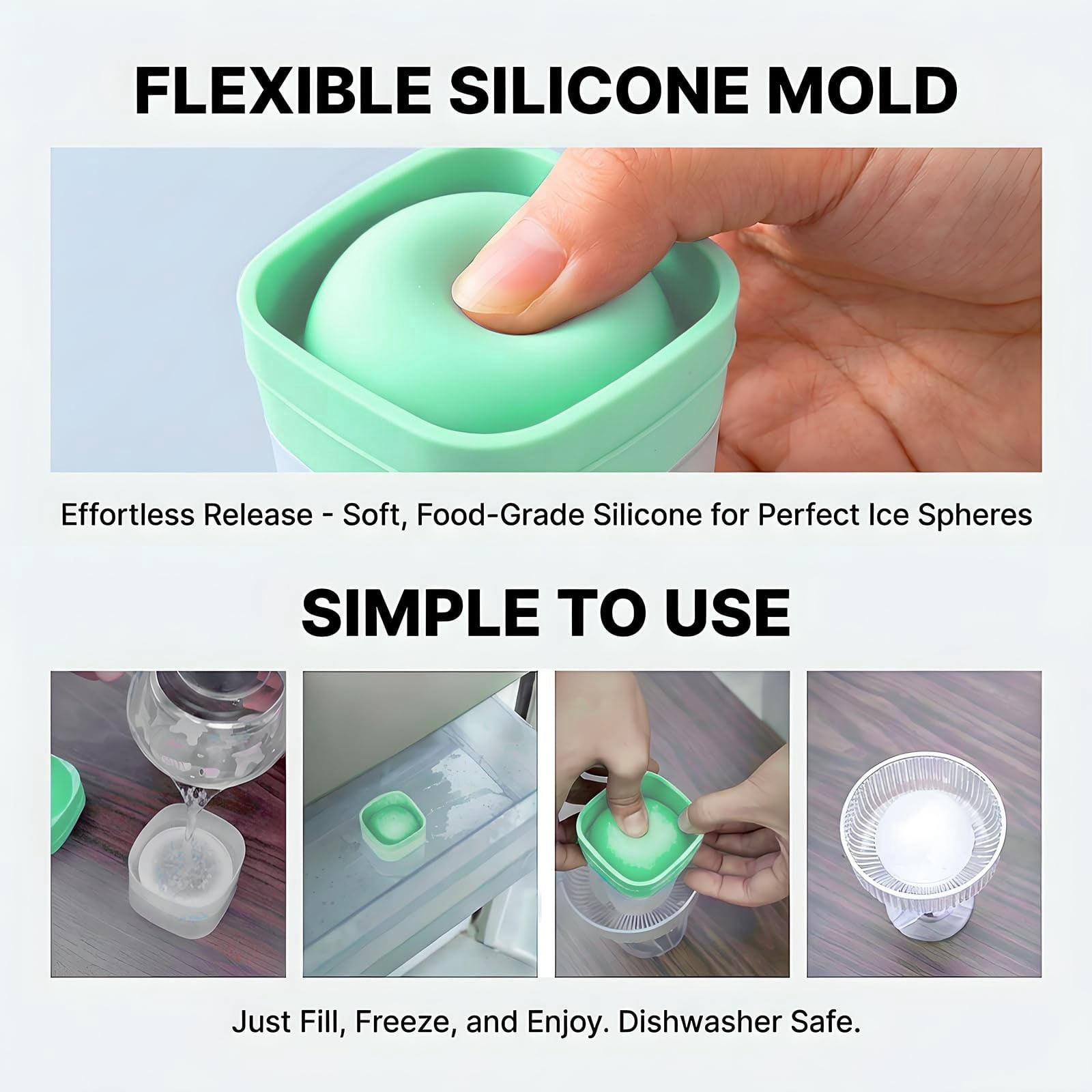 1PC Stackable Ice Ball Mold Maker Slow-Melting Large Ice Cube Freezer ...