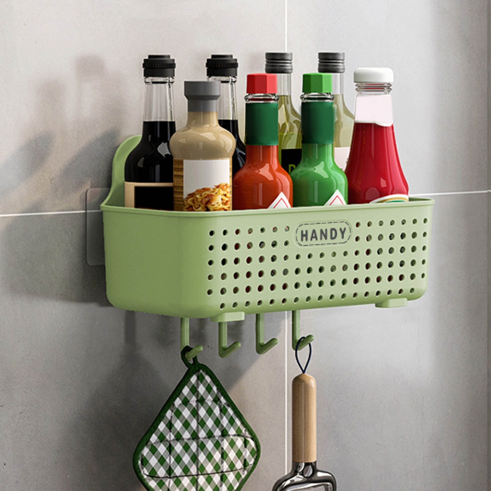 1PC Storage Basket Wall Mounted Storage Basket With For Kitchen ...