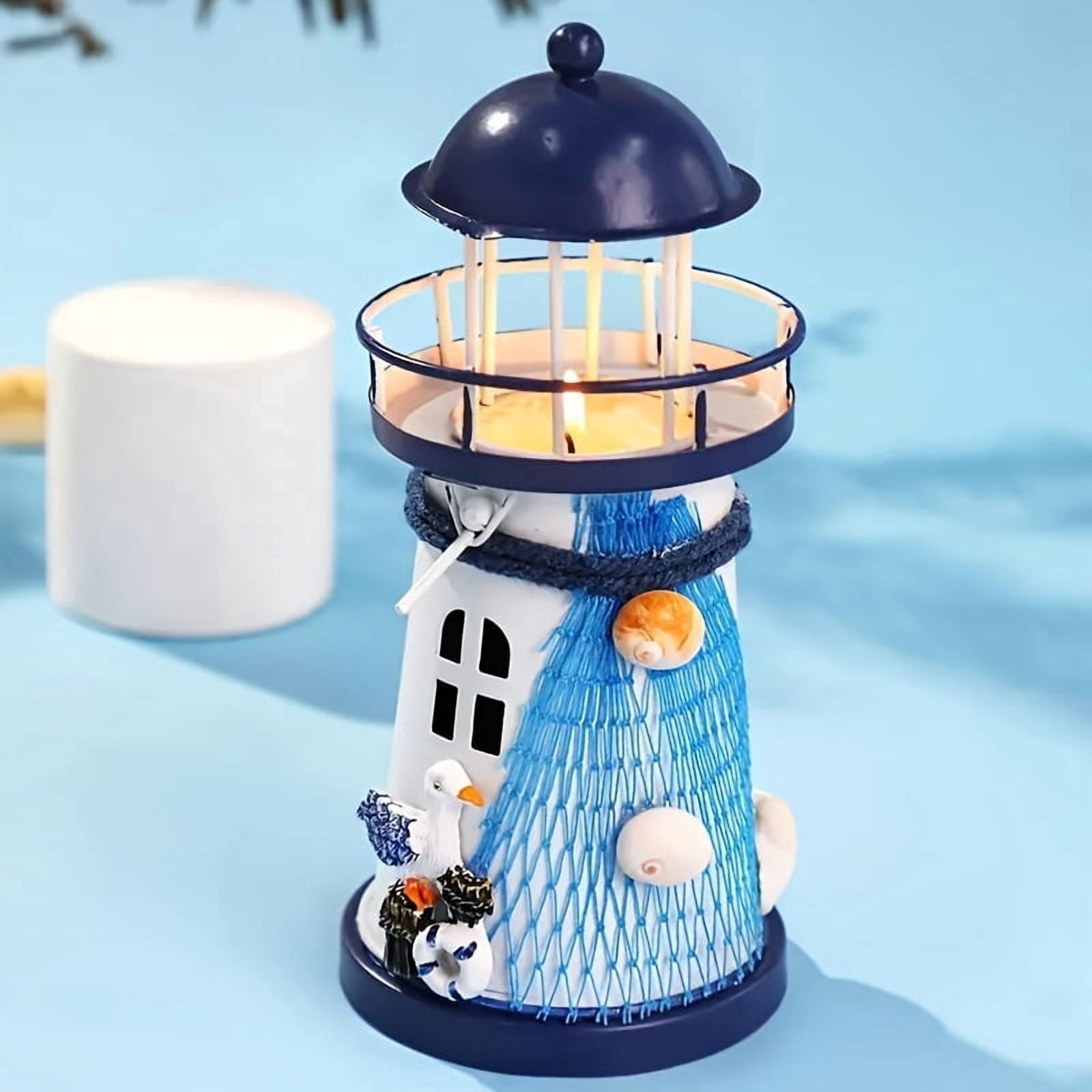 1PC Stylish Mediterranean Lighthouse Candle Holder, Random Style ...