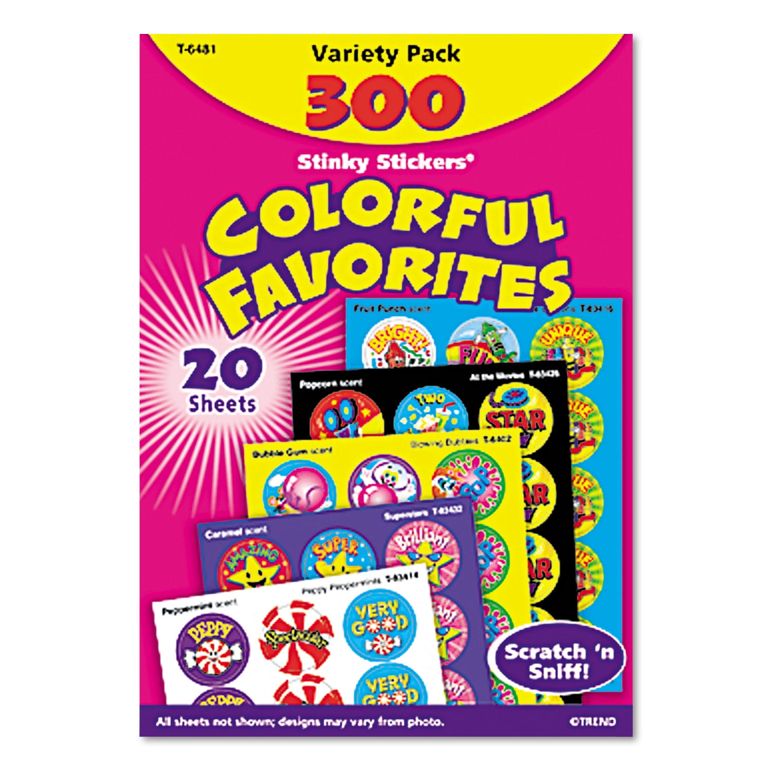 1PC TREND Stinky Stickers Variety Pack, Colorful Favorites, Assorted ...