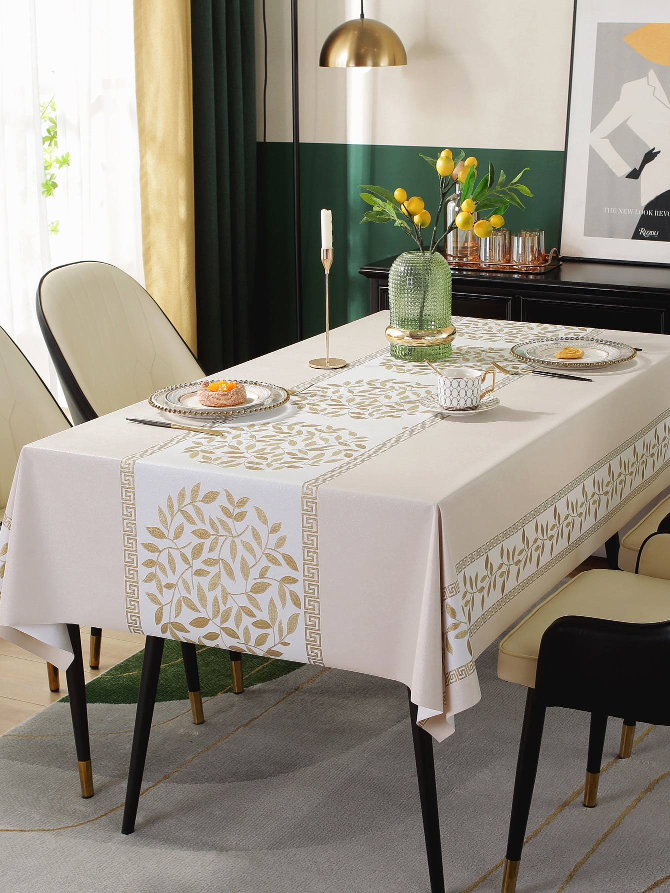 1PC Tablecloth, PVC Print Waterproof, Oil-Proof, Heat-Resistant ...