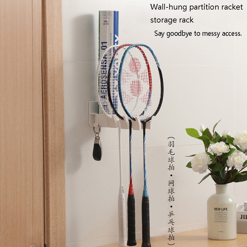 1PC Tennis Wall Rack Badminton Racket Organizer Stand Multifunctional ...