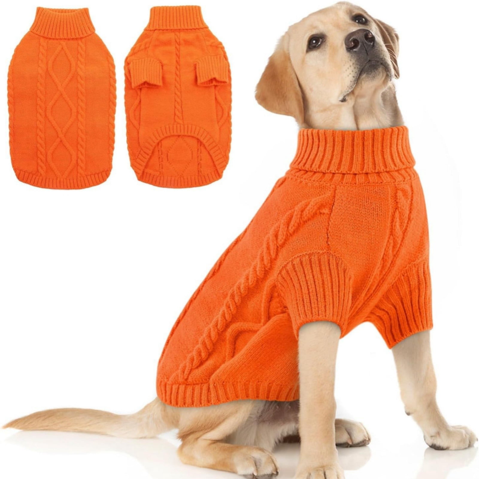 1PC Thermal Dog Sweater with Turtleneck - Winter Knitted Coat for Dogs ...