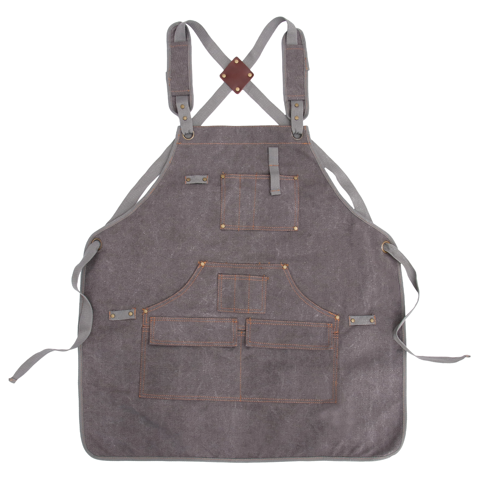 1PC Thickening Washed Canvas Apron Multi-pocket Electrician Apron (Dark ...