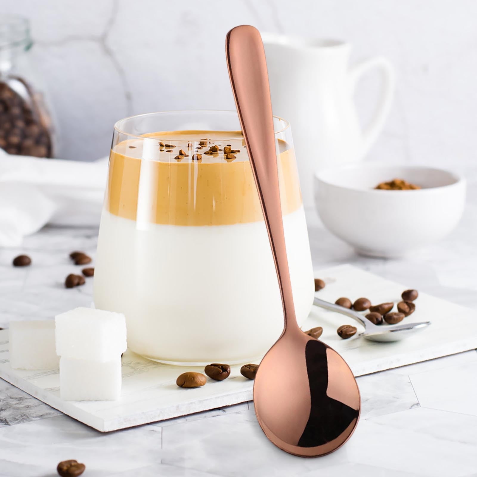 1PC Tiny Spoon, Colored Mini Stainless Steel Spoon, Small Spoons for ...