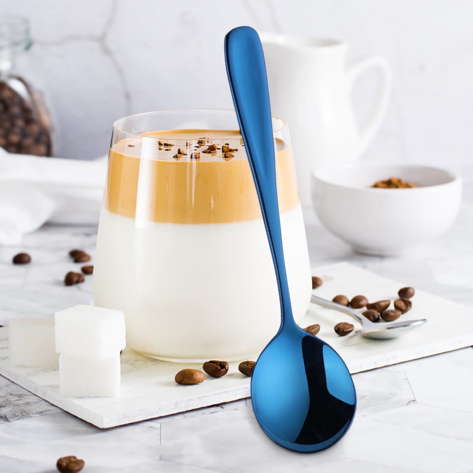 1PC Tiny Spoon, Colored Mini Stainless Steel Spoon, Small Spoons for ...