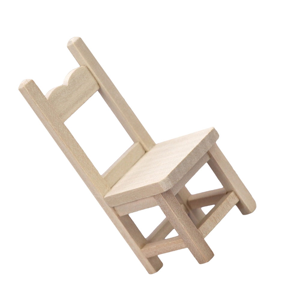 1PC Toy Mini Furniture Mini House Chair Wood Toy House Chair DIY ...