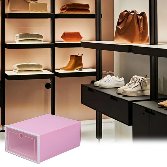 1PC Transparent Plastic Shoe Box, Colorful Durable Organizer with Heart ...