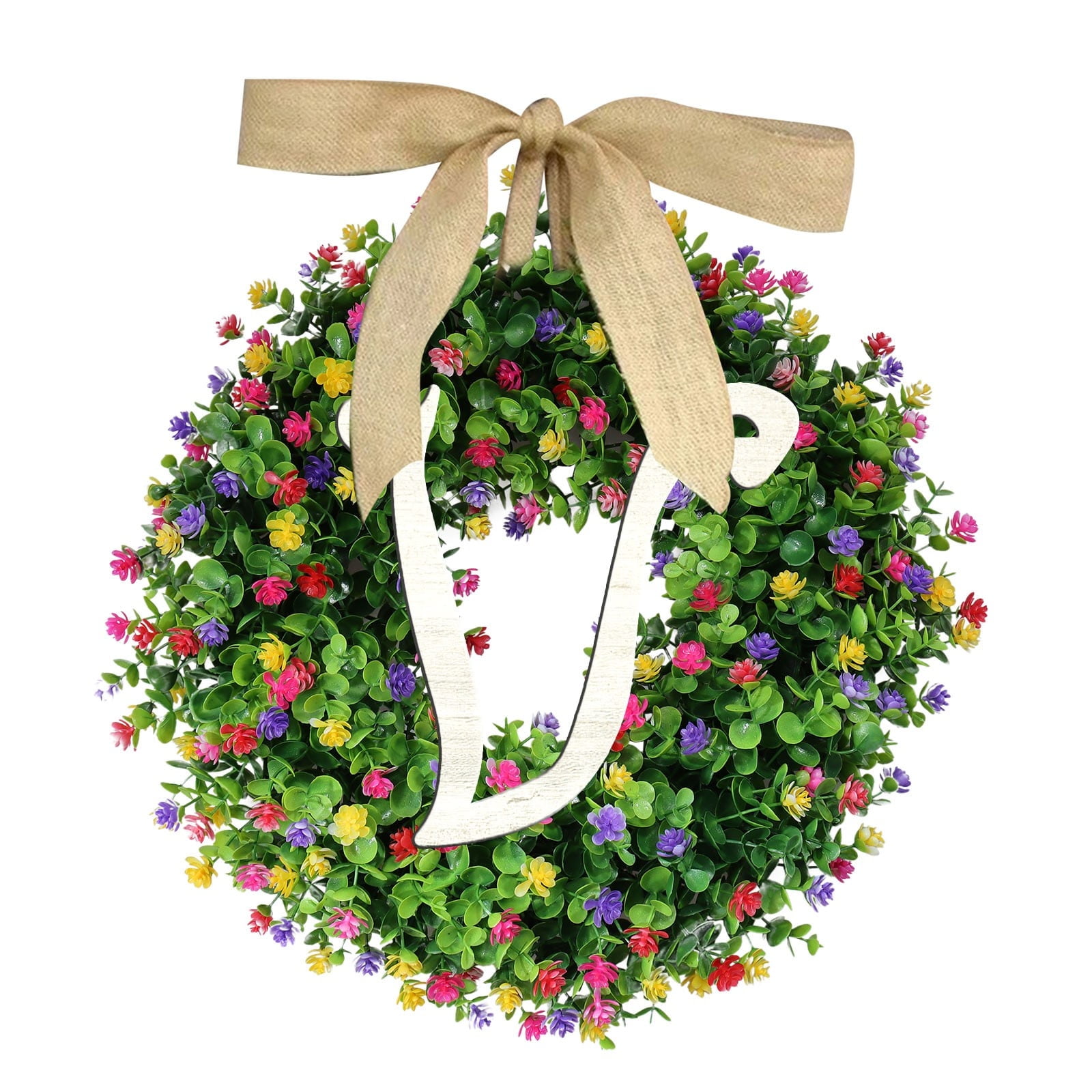 1PC Unique Last Name Year Round Front Door Wreath With Bow Welcome Sign ...