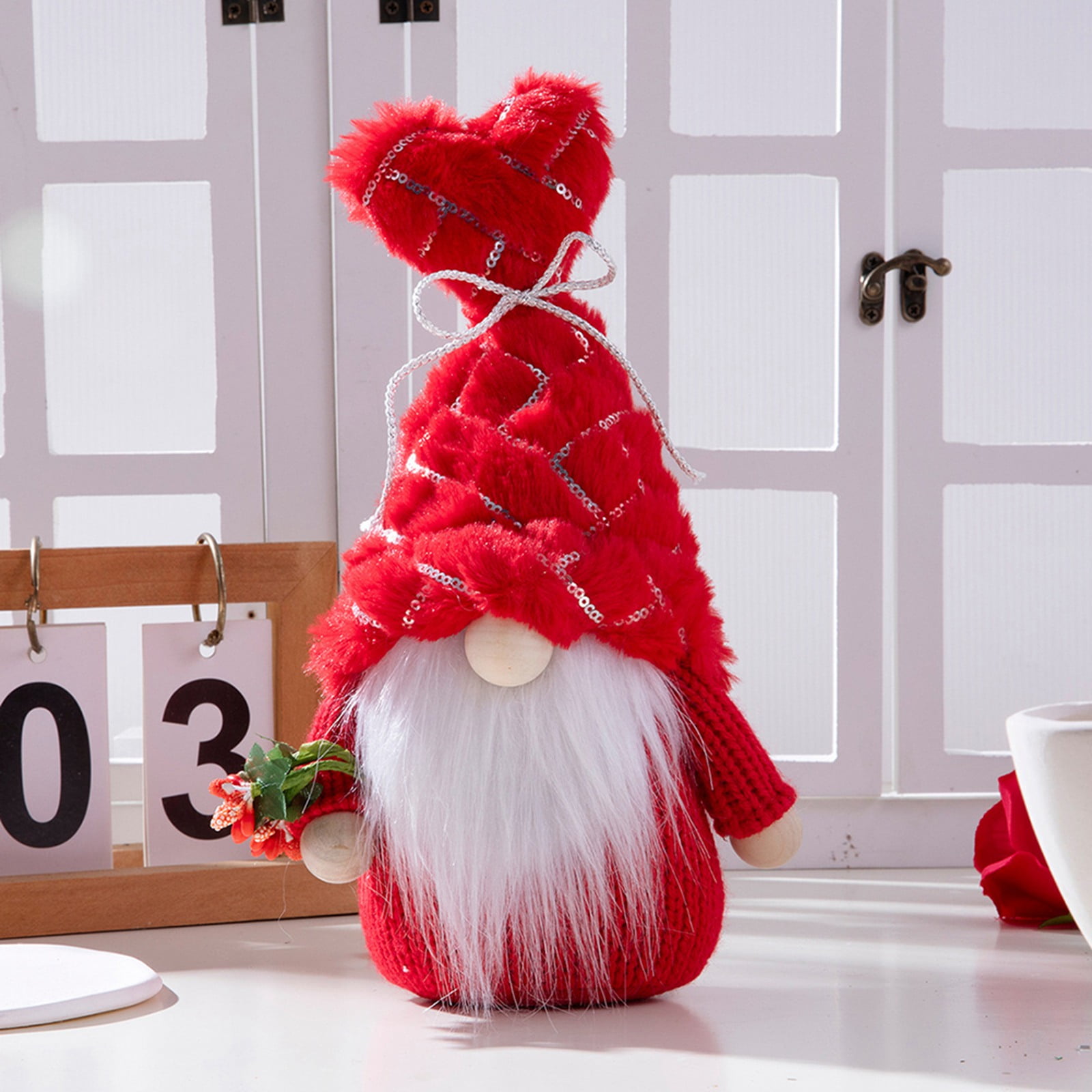 1PC Valentines Day Gnome Plush - Mrs. Scandinavian Tomte Elf ...