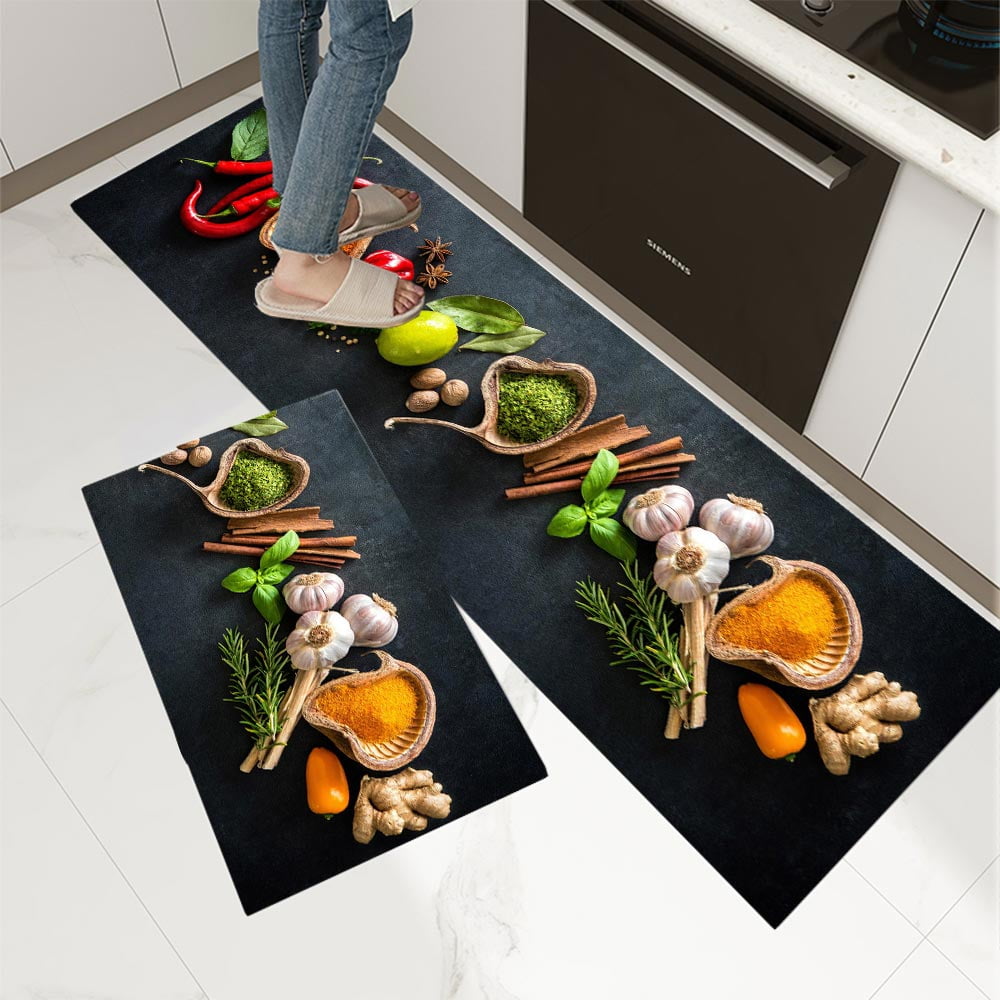 1PC Vegetable Grains Spices Kitchen Carpet Doormat Bedroom Home Floor ...