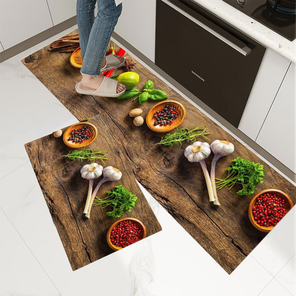 1PC Vegetable Grains Spices Kitchen Carpet Doormat Bedroom Home Floor ...