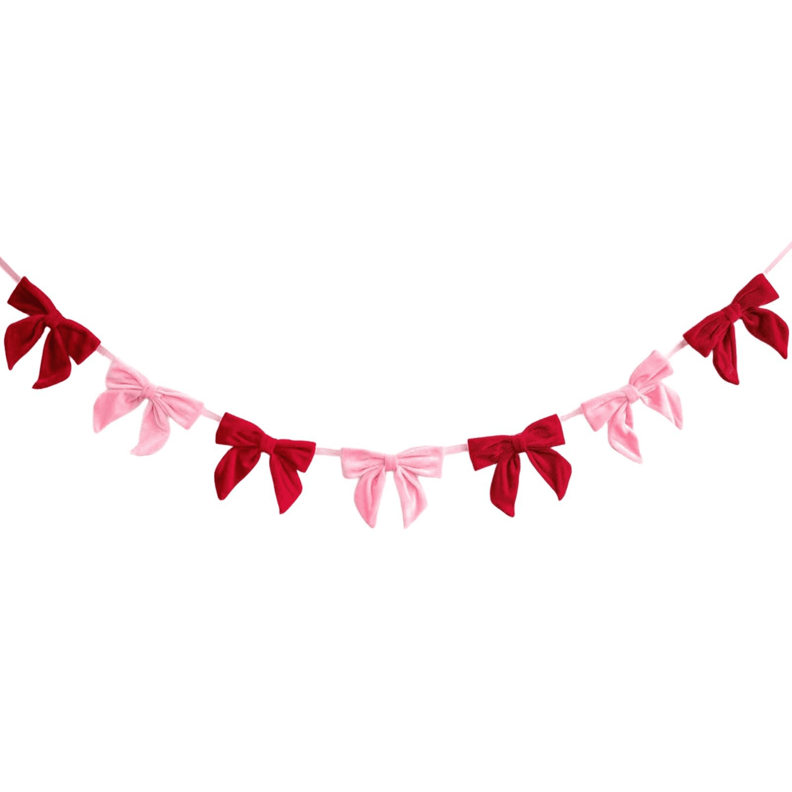 1PC Velvet Bow Garland, Valentines Day Decorations Bows Garland for ...