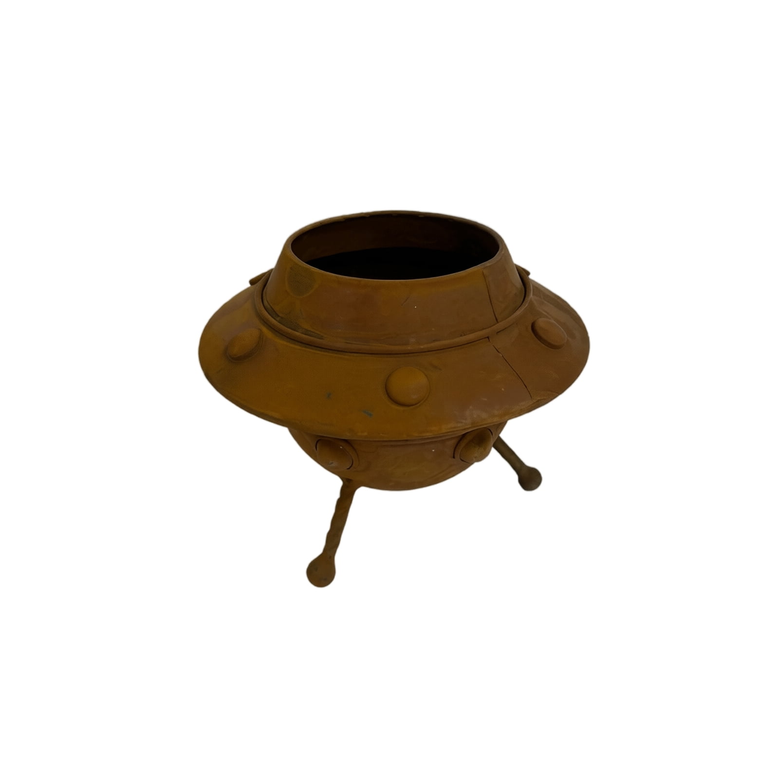 1PC Vintage UFO Rusty Flower Pot, Rustic Rust Metal UFO Planter for ...