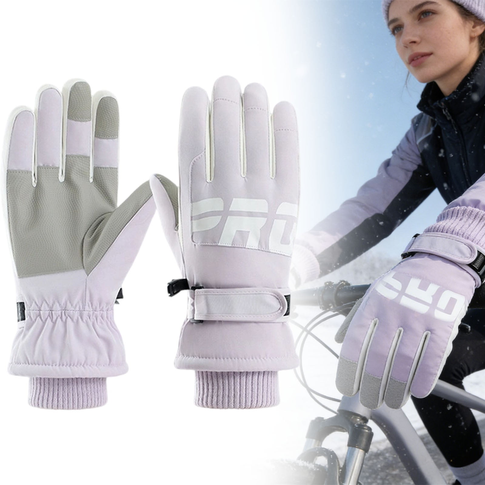 1PC Waterproof Winter Gloves, Snowboard Gloves, Non-Slip Mittens for ...