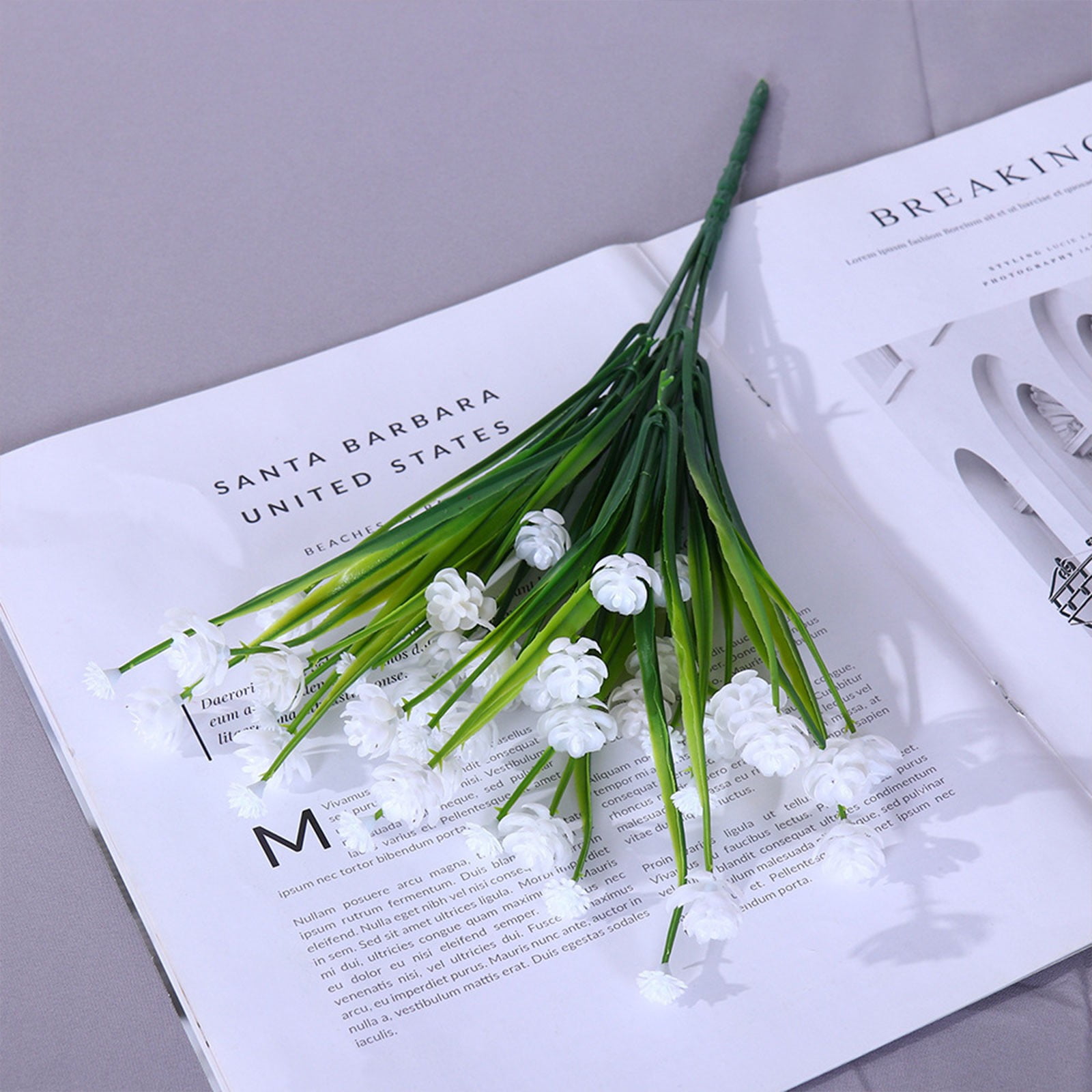 1PC White Artificial Camellia Flower Stem,Plastic Blossom for Wedding Home Decoration,Faux ...