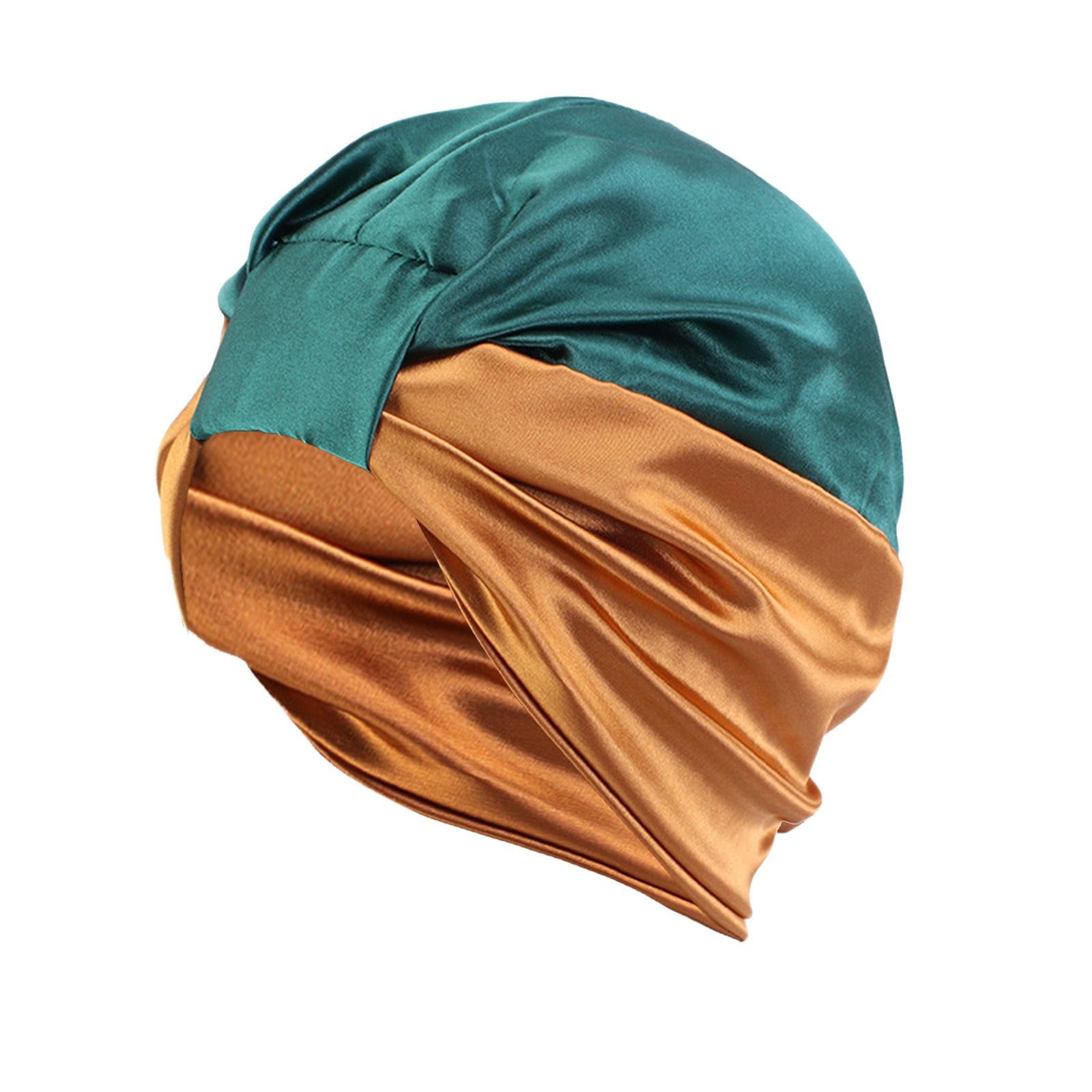 1PC Women Imitation Silk Double-layer Night Cap Cross Twisted Hair Cap ...
